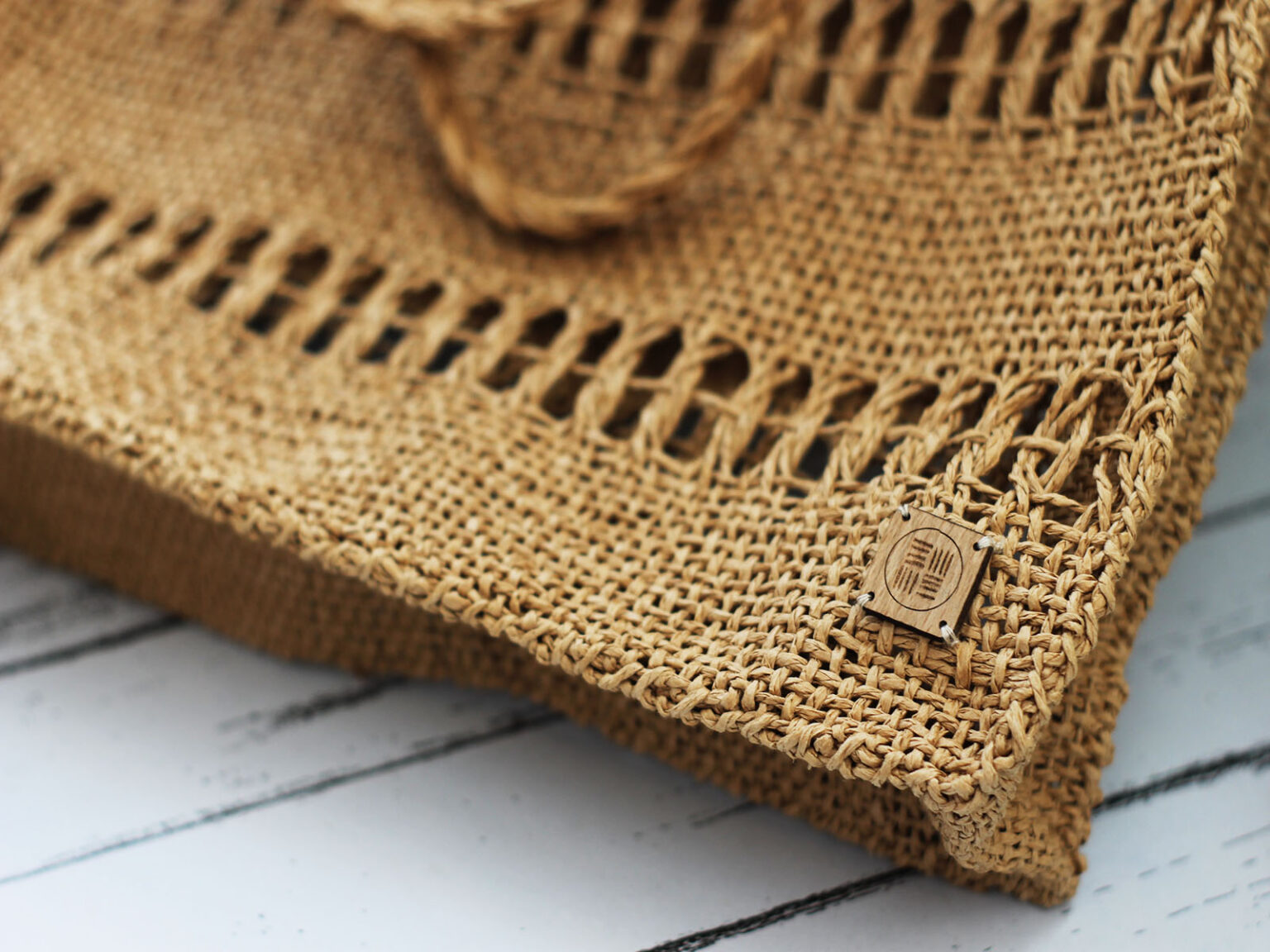 Ceger torba od rafije - NATURAL - Tkanje Malary